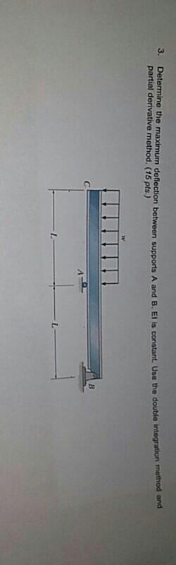 Solved 3. Determine the maximum deflection between supports | Chegg.com