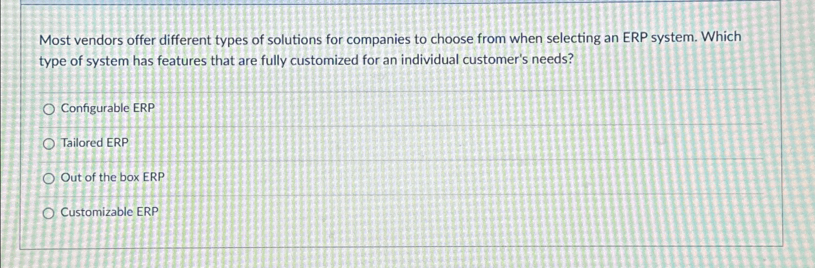Solved Most vendors offer different types of solutions for | Chegg.com