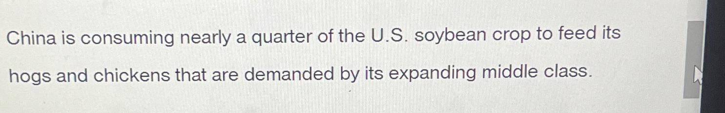 Solved China is consuming nearly a quarter of the U.S. | Chegg.com