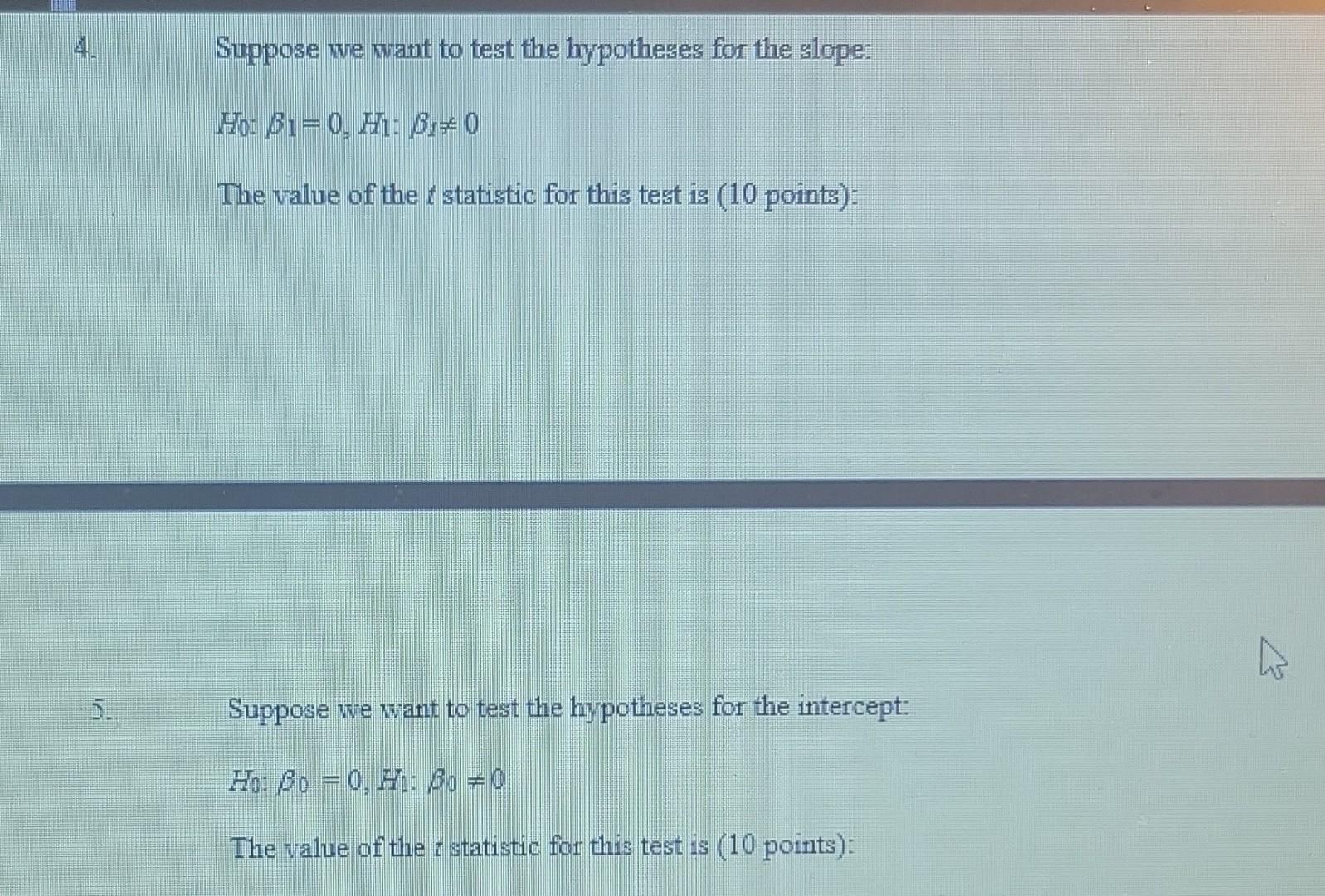 Solved Following is a simple linear regression model: | Chegg.com