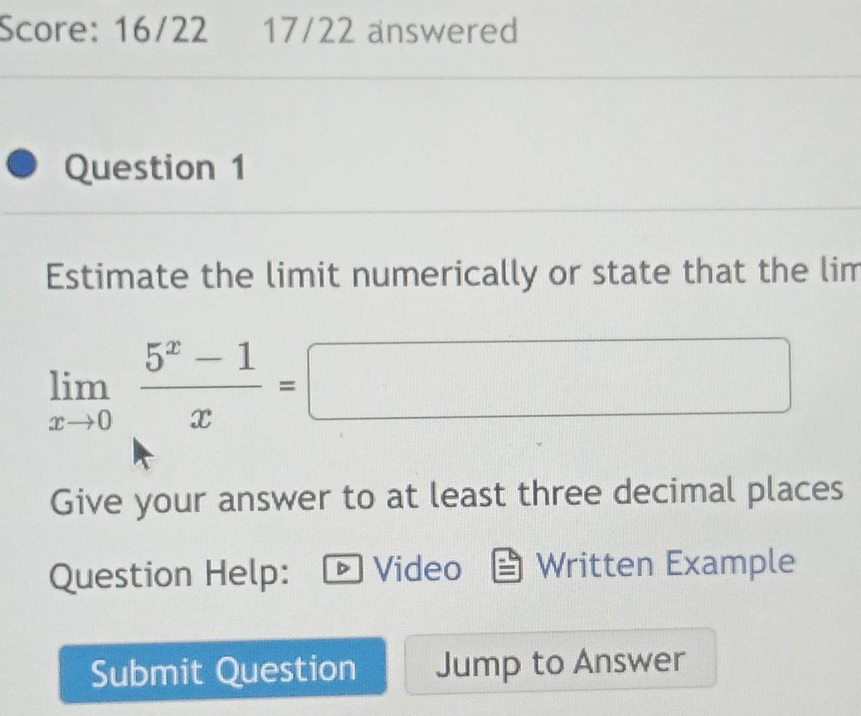 Solved Question 1 Estimate the limit numerically or state | Chegg.com