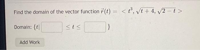 Solved Find the domain of the vector function | Chegg.com