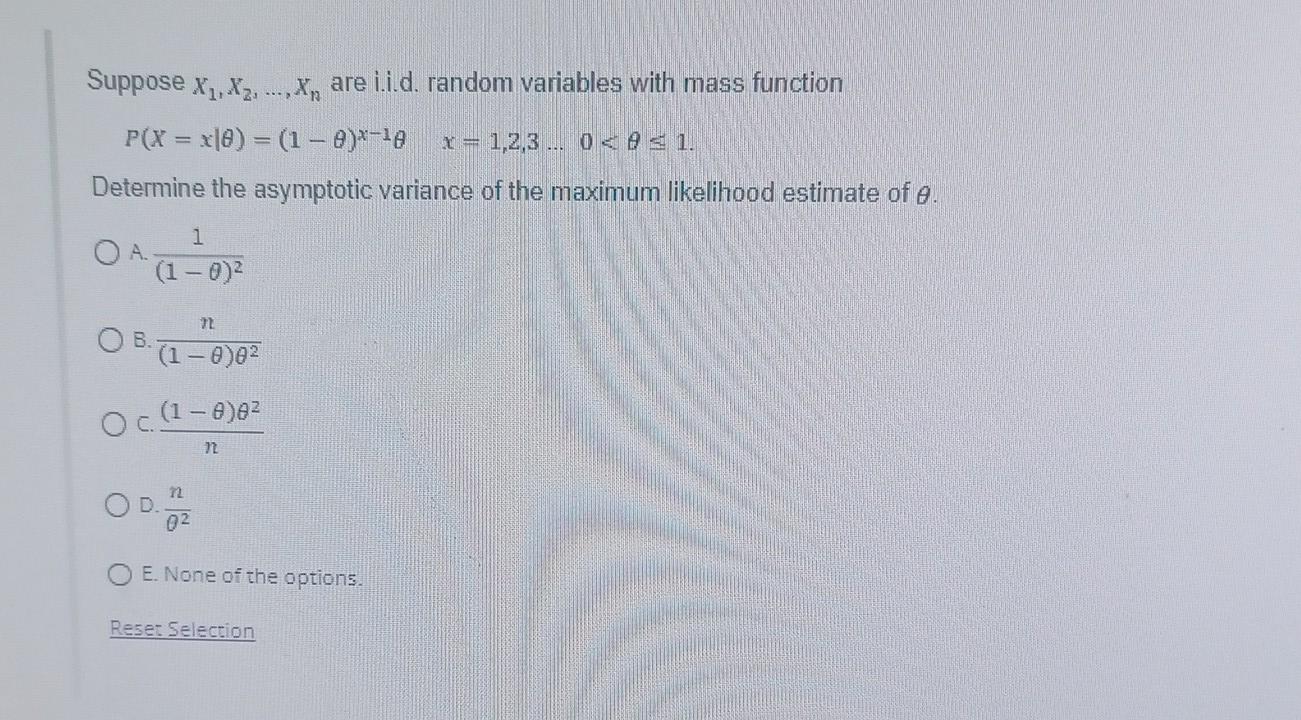Suppose X1,X2,…,Xn are i.i.d. random variables with | Chegg.com