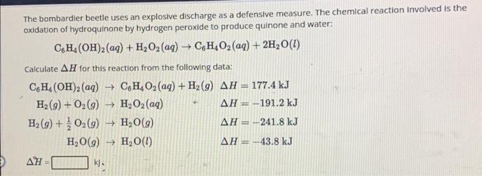 Solved The bombardier beetle uses an explosive discharge as | Chegg.com