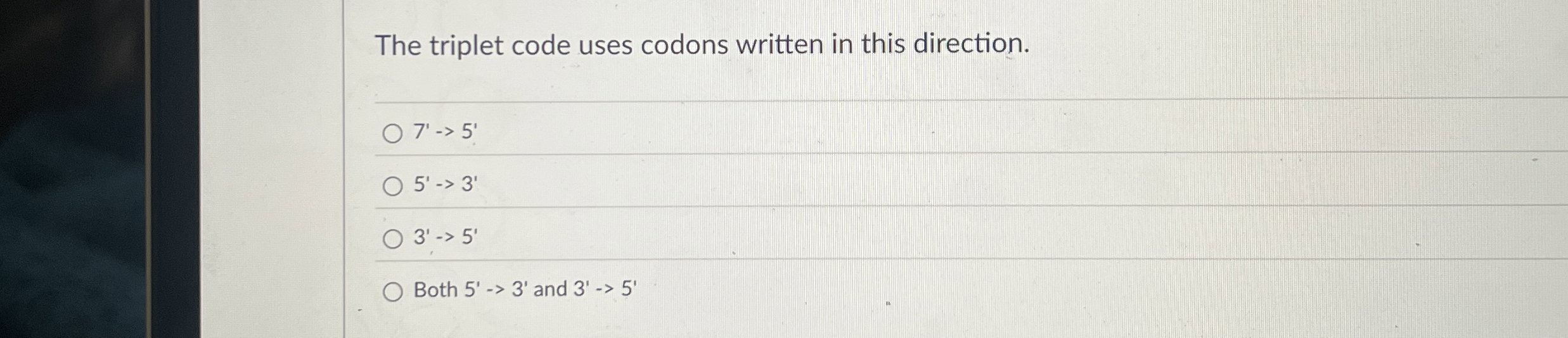 Solved The triplet code uses codons written in this | Chegg.com