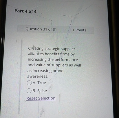 Solved Part 4 ﻿of 4Question 31 ﻿of 311 ﻿PointsCreating | Chegg.com