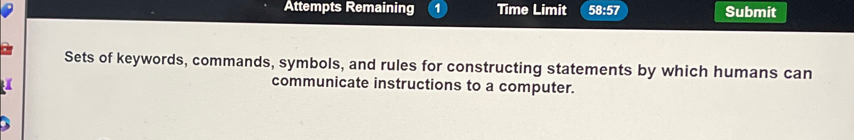 Solved Sets of keywords, commands, symbols, and rules for | Chegg.com