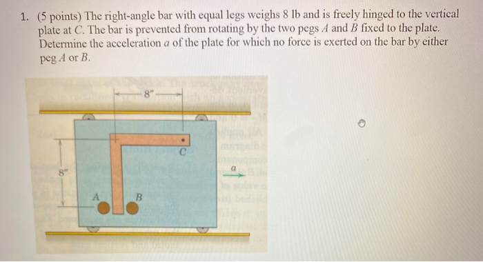 Solved 1. (5 points) The right-angle bar with equal legs | Chegg.com