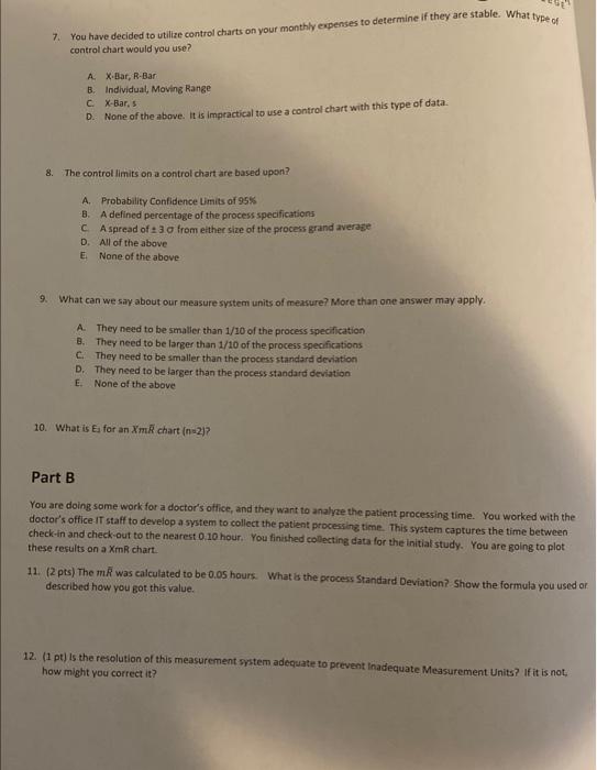 Solved Homework: Variable Control Charts, Part 2 Name: Date: | Chegg.com