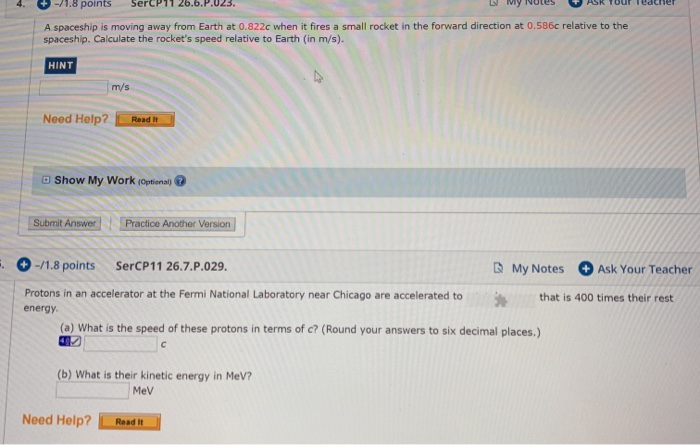 Solved 4 1 8 Points Sercp11 26 6 P 023 My Notes U Ask