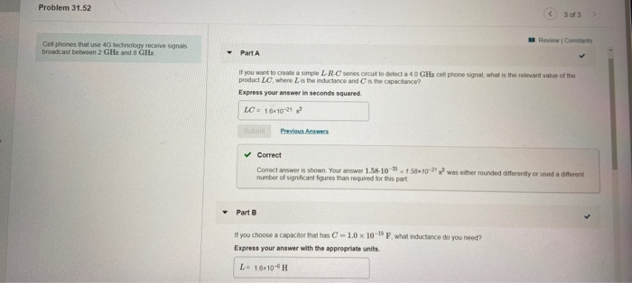 Solved Problem 31.52 ( 3 of Review Constant Cell phones that | Chegg.com
