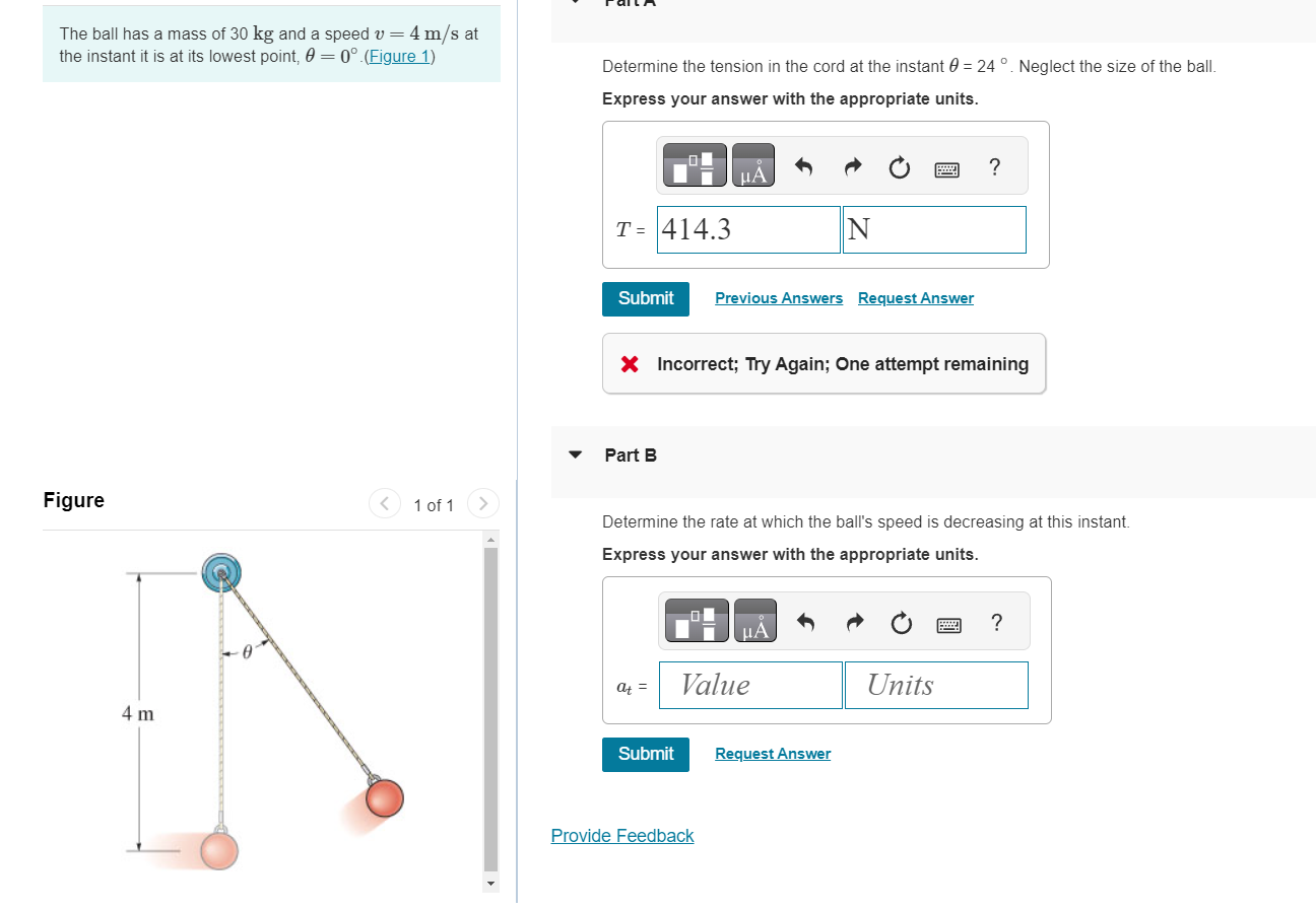 Solved The ball has a mass of 30kg ﻿and a speed v=4ms ﻿atthe | Chegg.com