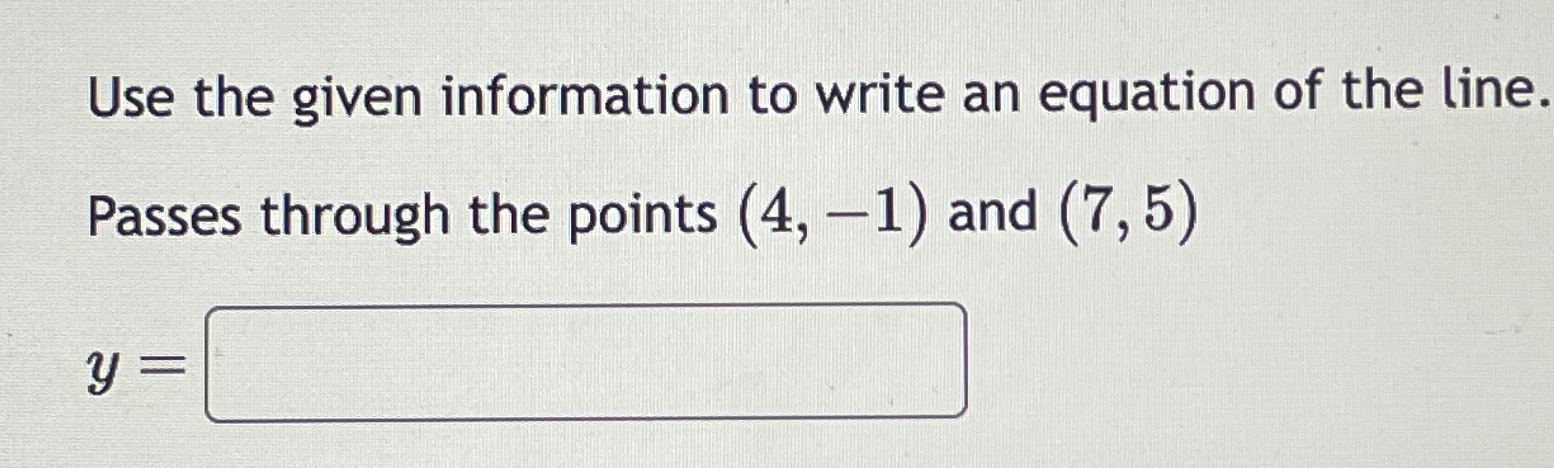 Solved Use the given information to write an equation of the | Chegg.com