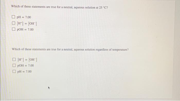 Solved Which of these statements are true for a neutral, | Chegg.com
