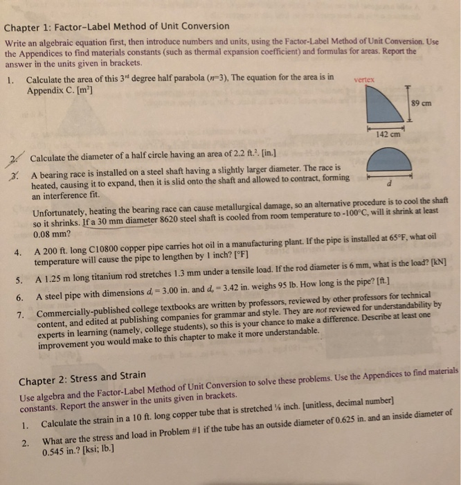 Chapter 1 Factor Label Method Of Unit Conversion Chegg