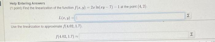 [solved] 1 Point Find The Linearization Of The Function