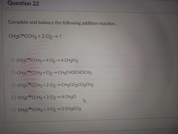 Solved Question 22 Complete and balance the following | Chegg.com