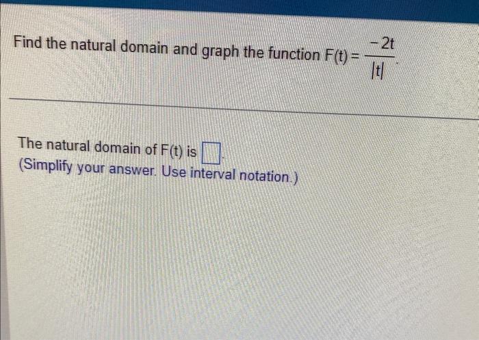 Solved Find the natural domain and graph the function | Chegg.com