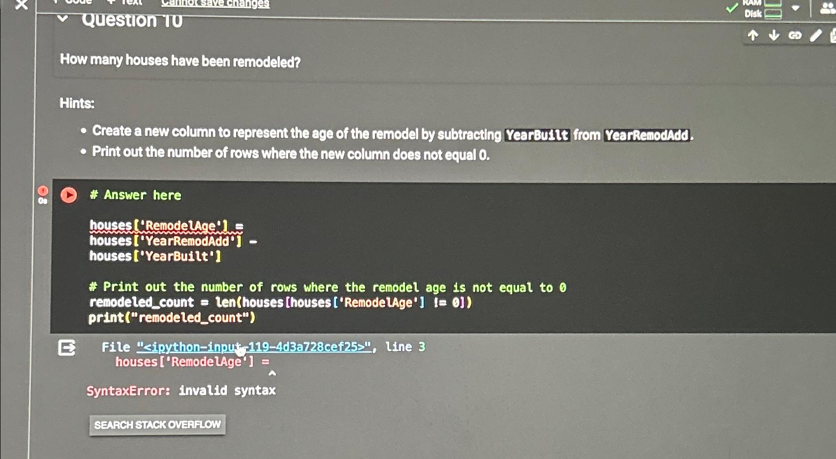 Solved Question 10How many houses have been | Chegg.com