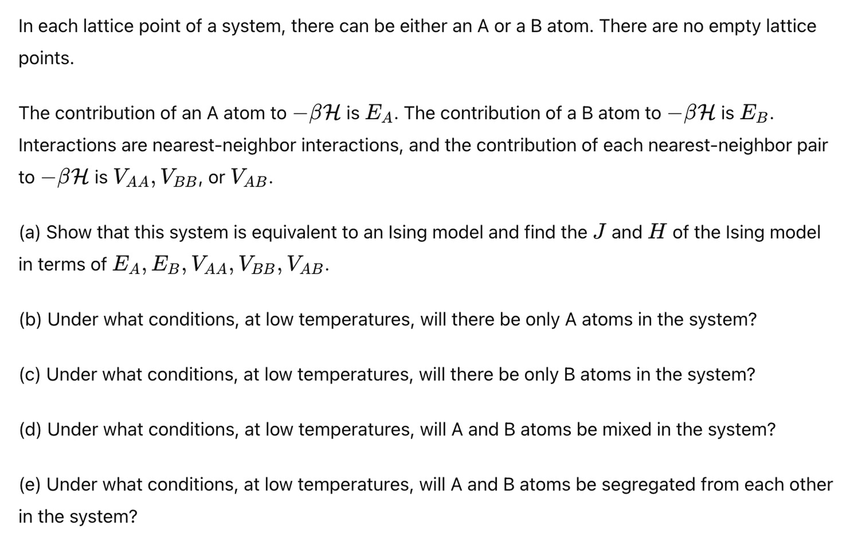 Solved In each lattice point of a system, there can be | Chegg.com