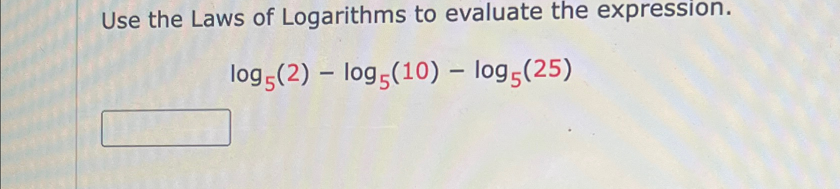 Use the Laws of Logarithms to evaluate the | Chegg.com
