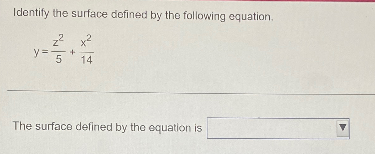 Solved Identify the surface defined by the following | Chegg.com