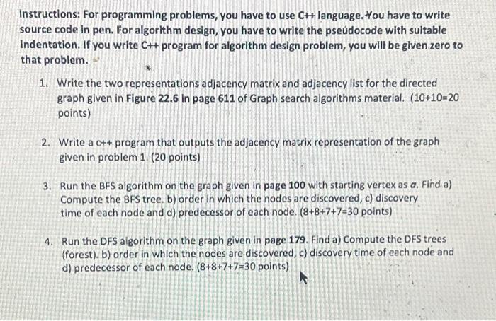 Solved pg 100 Undirected Graph Terminology pg 179 Depth | Chegg.com