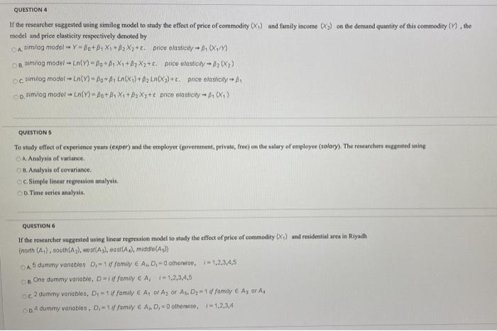 Solved QUESTION 4 If the researcher suggested using similog | Chegg.com