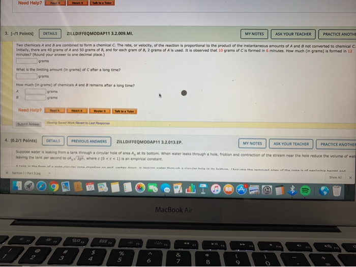 Solved Need Help? 3. [-/1 Points) DETAILS ZILLDIFFEQMODAP11 | Chegg.com