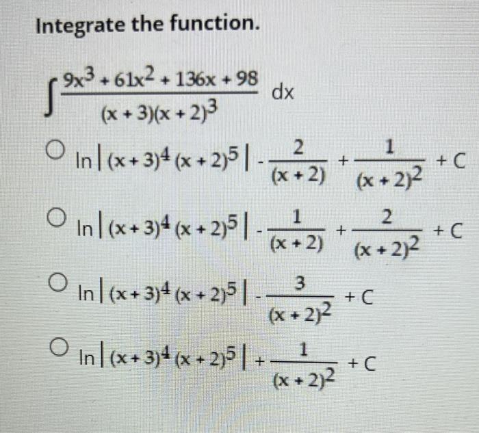 Solved Integrate the function. | Chegg.com
