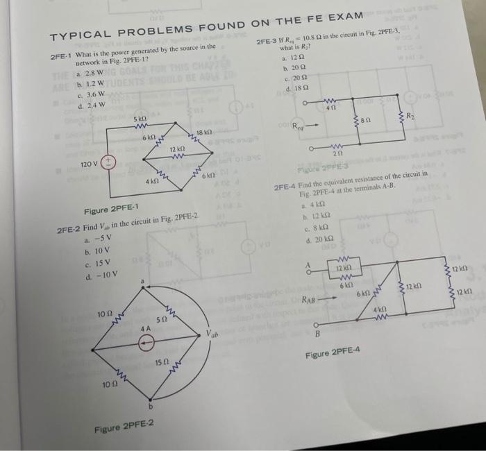 Solved TYPICAL PROBLEMS FOUND ON THE FE EXAM 2FE−3 If | Chegg.com