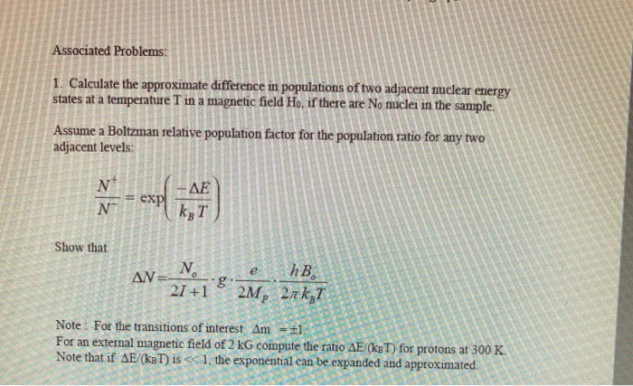 Solved Associated Problems 1. Calculate the approximate | Chegg.com