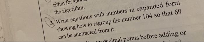 Solved rithm for the algorithm 3. Write equations with | Chegg.com