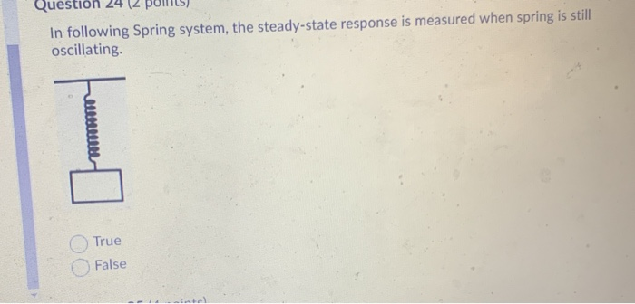 Solved Question 24 (2 In following Spring system, the | Chegg.com