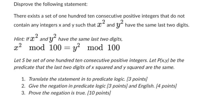 Solved Disprove the following statement: There exists a set | Chegg.com