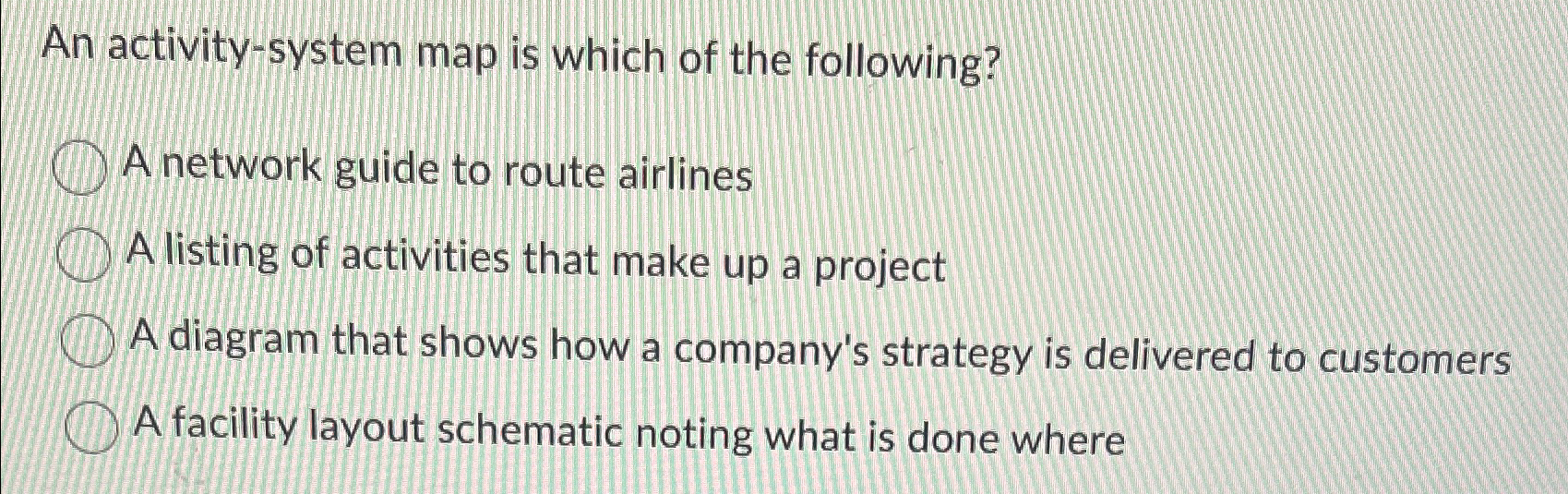 Solved An activity-system map is which of the following?A | Chegg.com