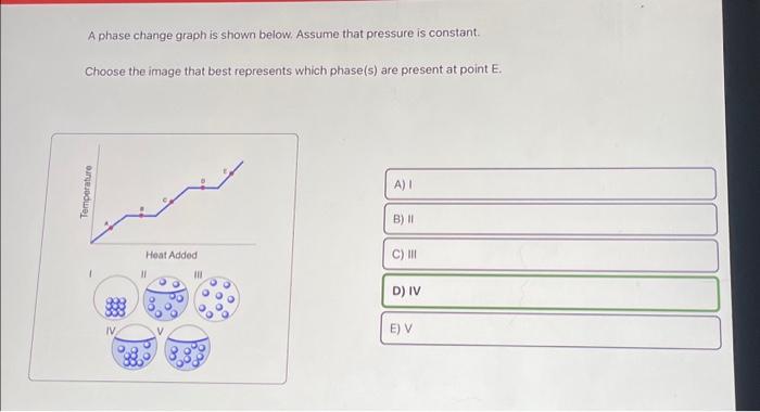 Solved A phase change graph is shown below. Assume that | Chegg.com