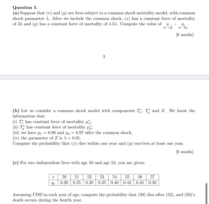 Question 5. (a) Suppose that (2) and (y) are lives | Chegg.com