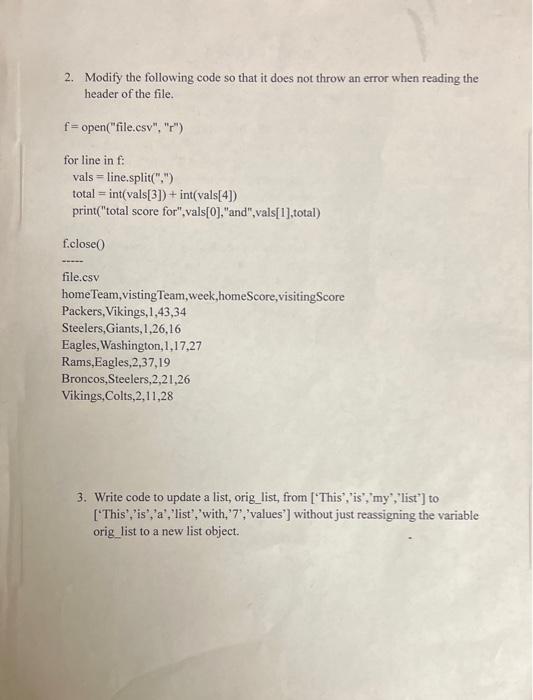 Solved 1. Given the for loop below that loops through a | Chegg.com