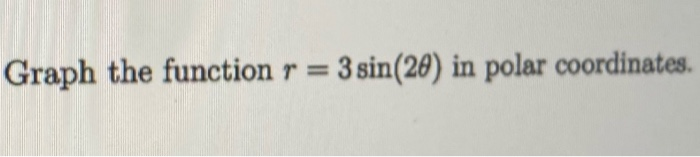 Solved Graph the function r = 3 sin(20) in polar | Chegg.com