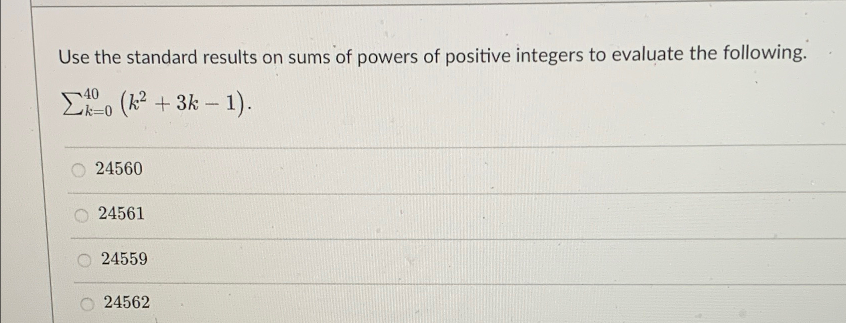 Solved Use the standard results on sums of powers of | Chegg.com