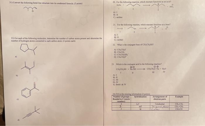 Solved 31) Convert the following ind-line structure into its | Chegg.com