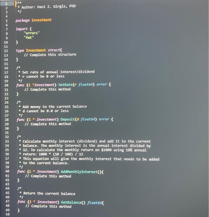 Solved this is a project and its a go program assignment i | Chegg.com