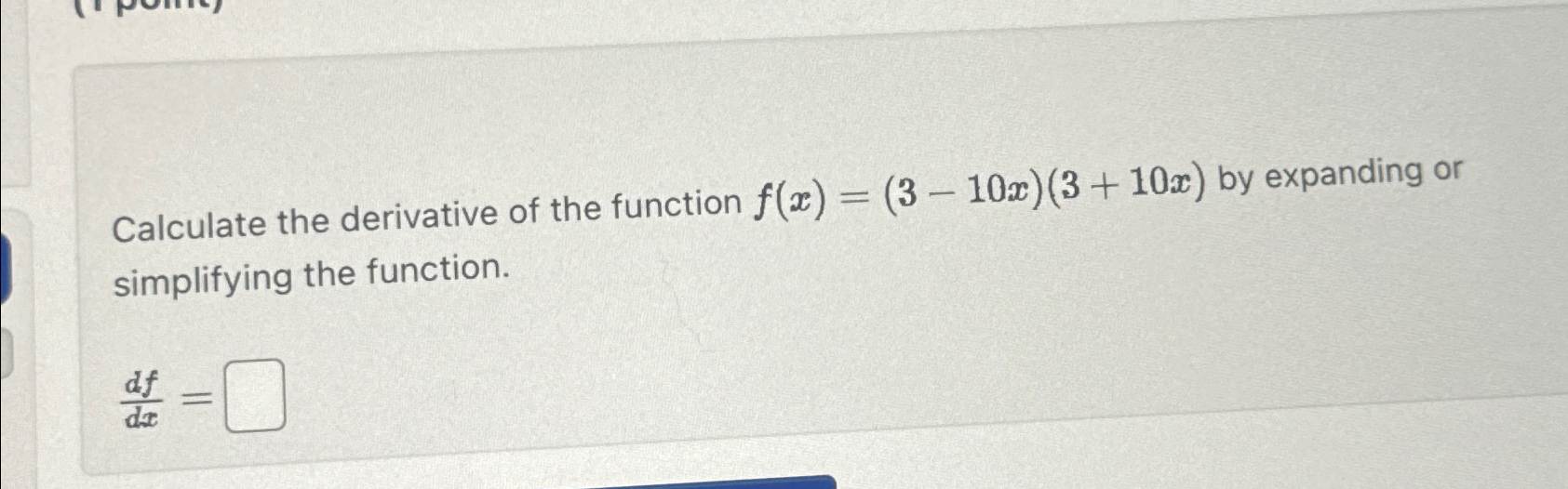 Solved Calculate the derivative of the function | Chegg.com