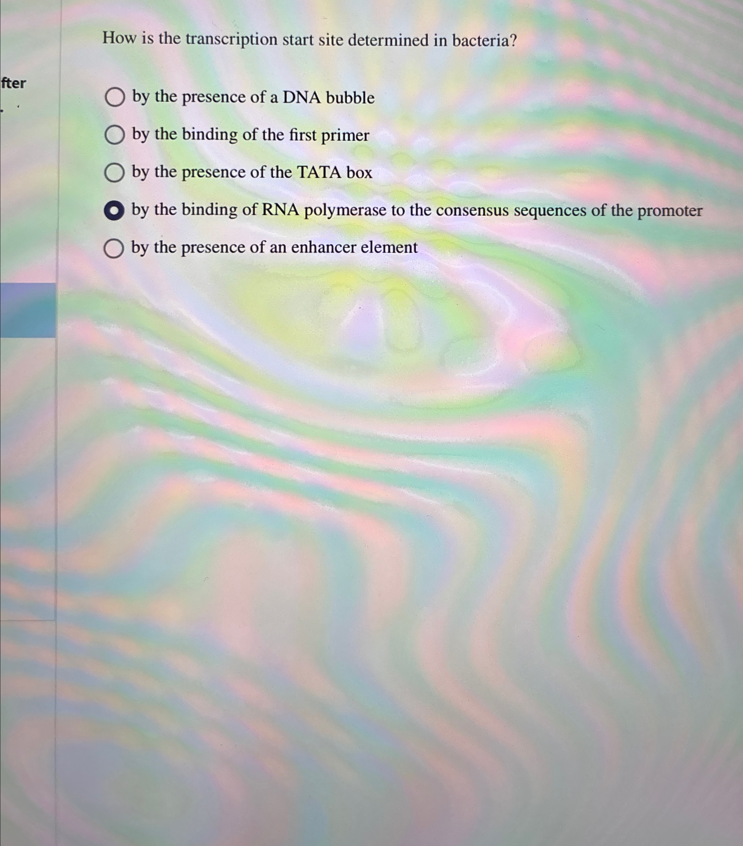Solved How is the transcription start site determined in | Chegg.com