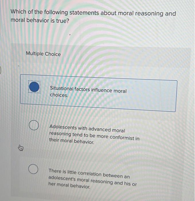 Solved Which of the following statements about moral | Chegg.com