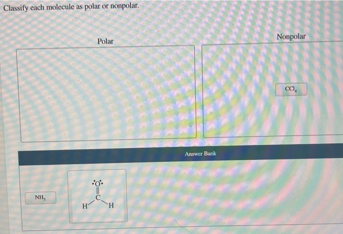 Solved Classify each molecule as polar or nonpolar. Polar | Chegg.com