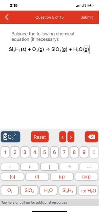 Solved Balance the following chemical equation (if | Chegg.com