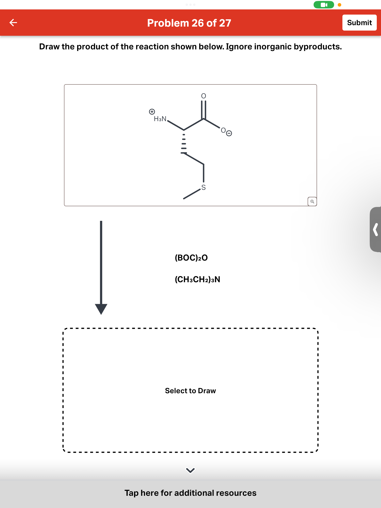 Solved Problem 26 ﻿of 27Draw the product of the reaction | Chegg.com