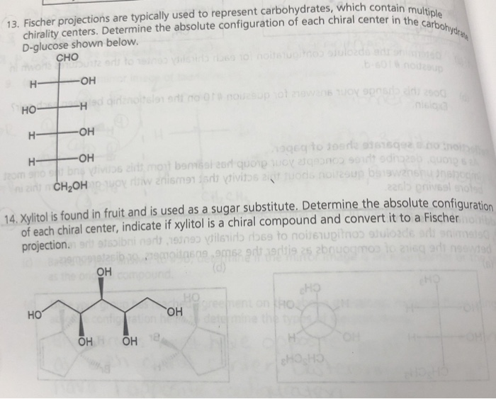 Solved ich contain multiple in the carbohydra 13. Fischer | Chegg.com